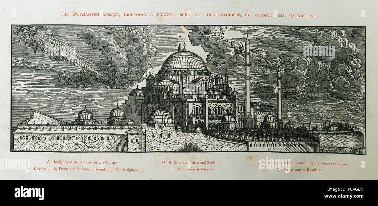 600 The Solymanyeh mosque, includin a collage, built at Constantinople ...
