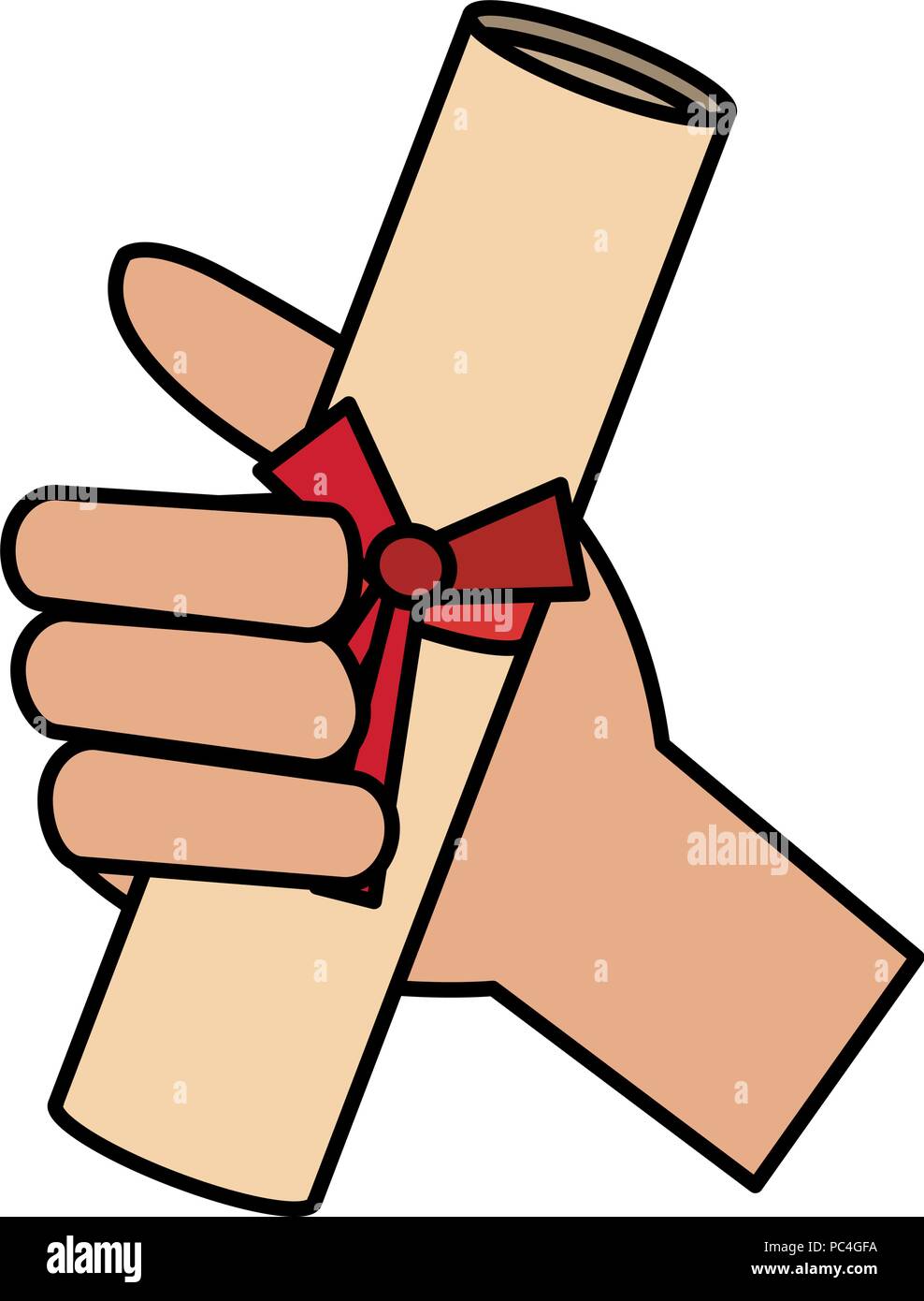 hand with graduation certificate Stock Vector Image & Art - Alamy