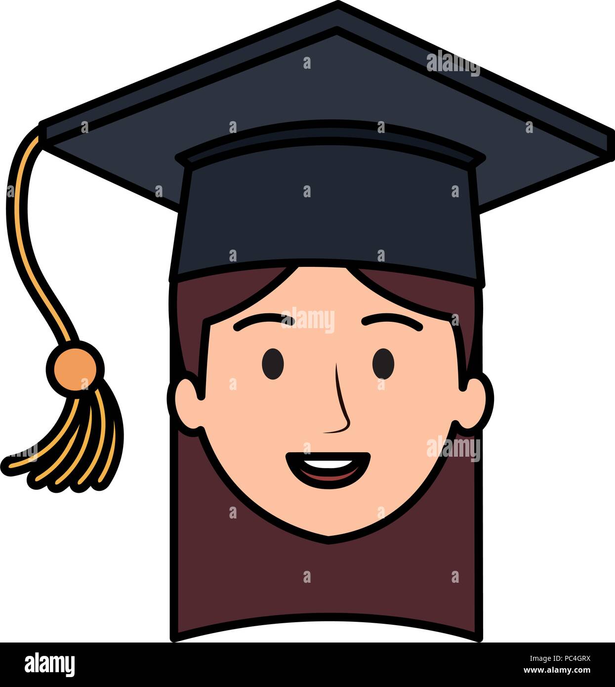 head woman student graduation with uniform Stock Vector Image & Art - Alamy