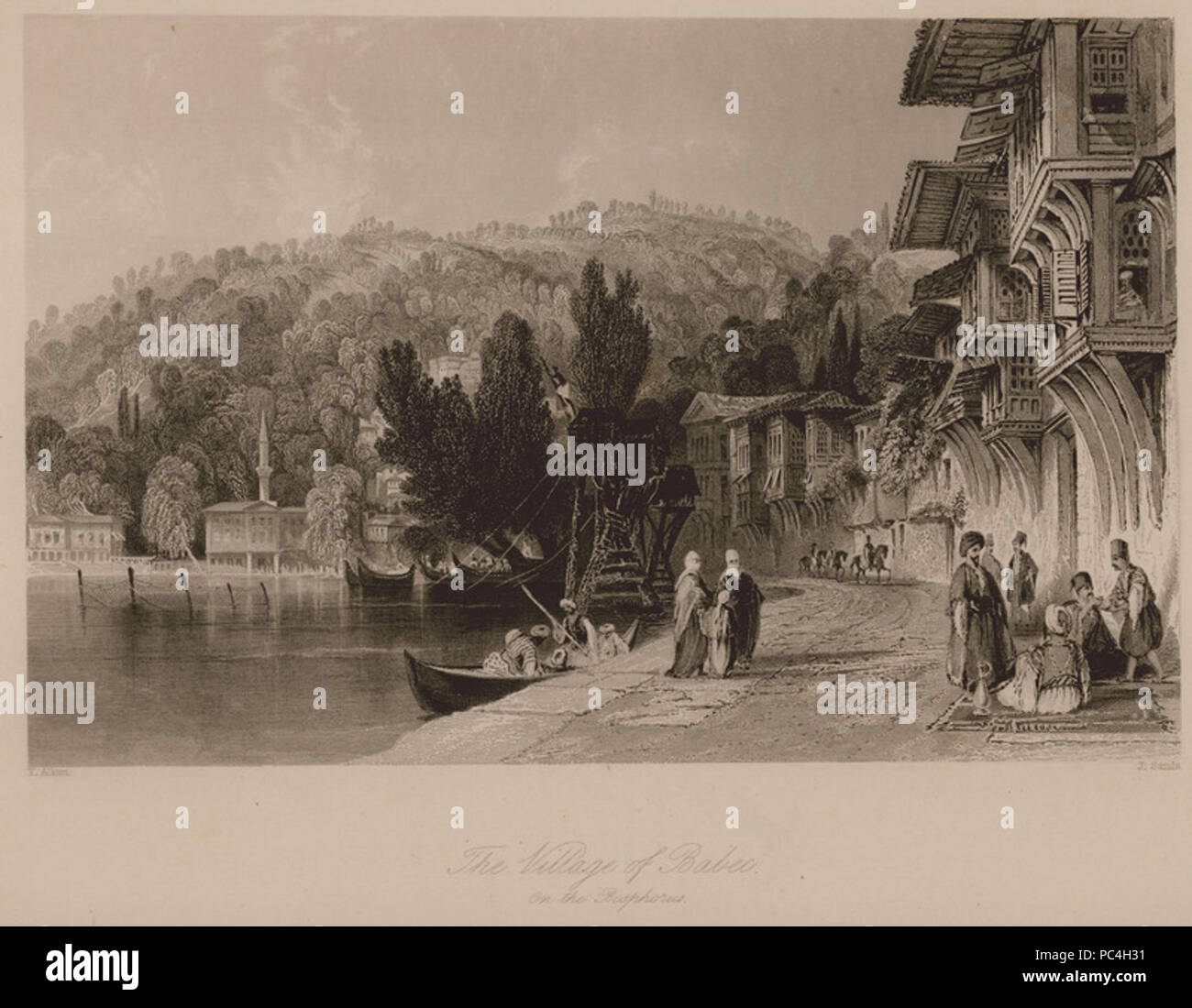 602 The Village of Babek on the Bosphoros - Walsh Robert & Allom Thomas ...