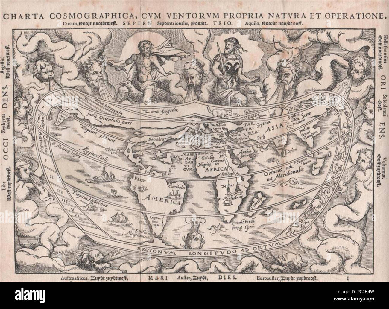 602 THE WORLD MAP, 1524 (and 1564) by Petrus Apianus Stock Photo - Alamy