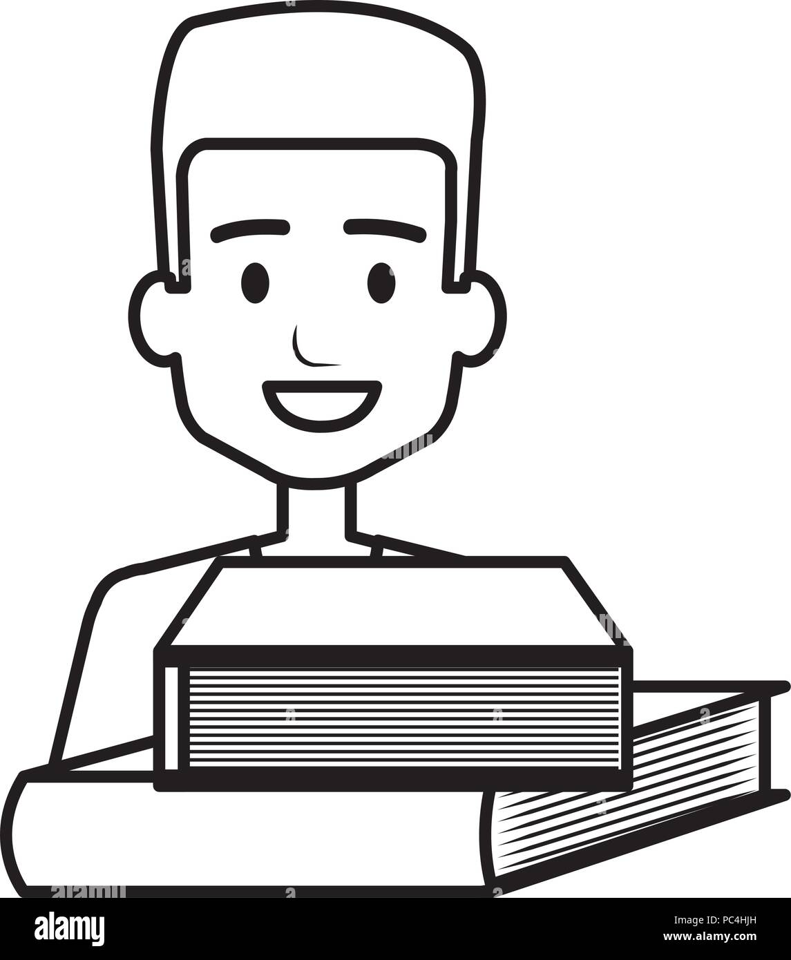 young student with text books school Stock Vector Image & Art - Alamy