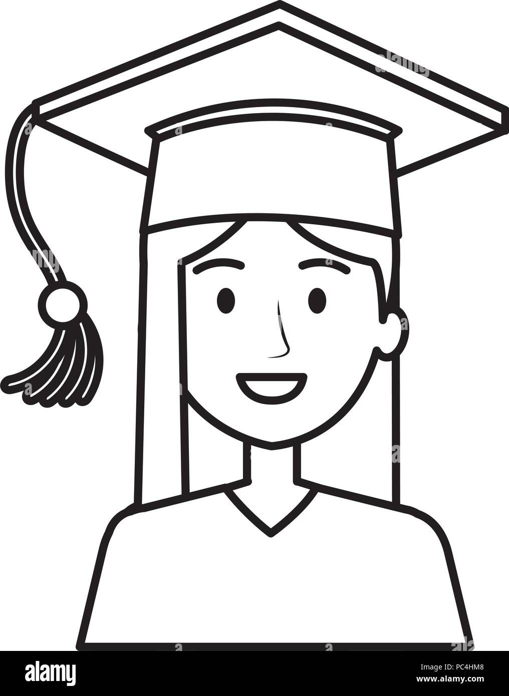 High school graduation girl Stock Vector Images - Alamy