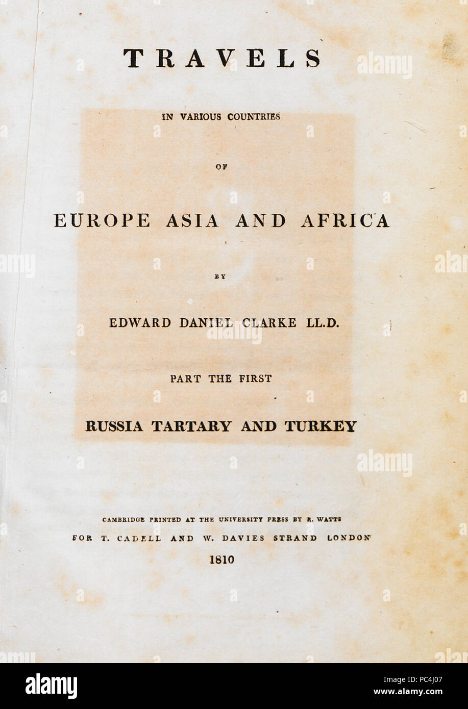608 Title Page - Clarke Edward Daniel - 1810 Stock Photo - Alamy