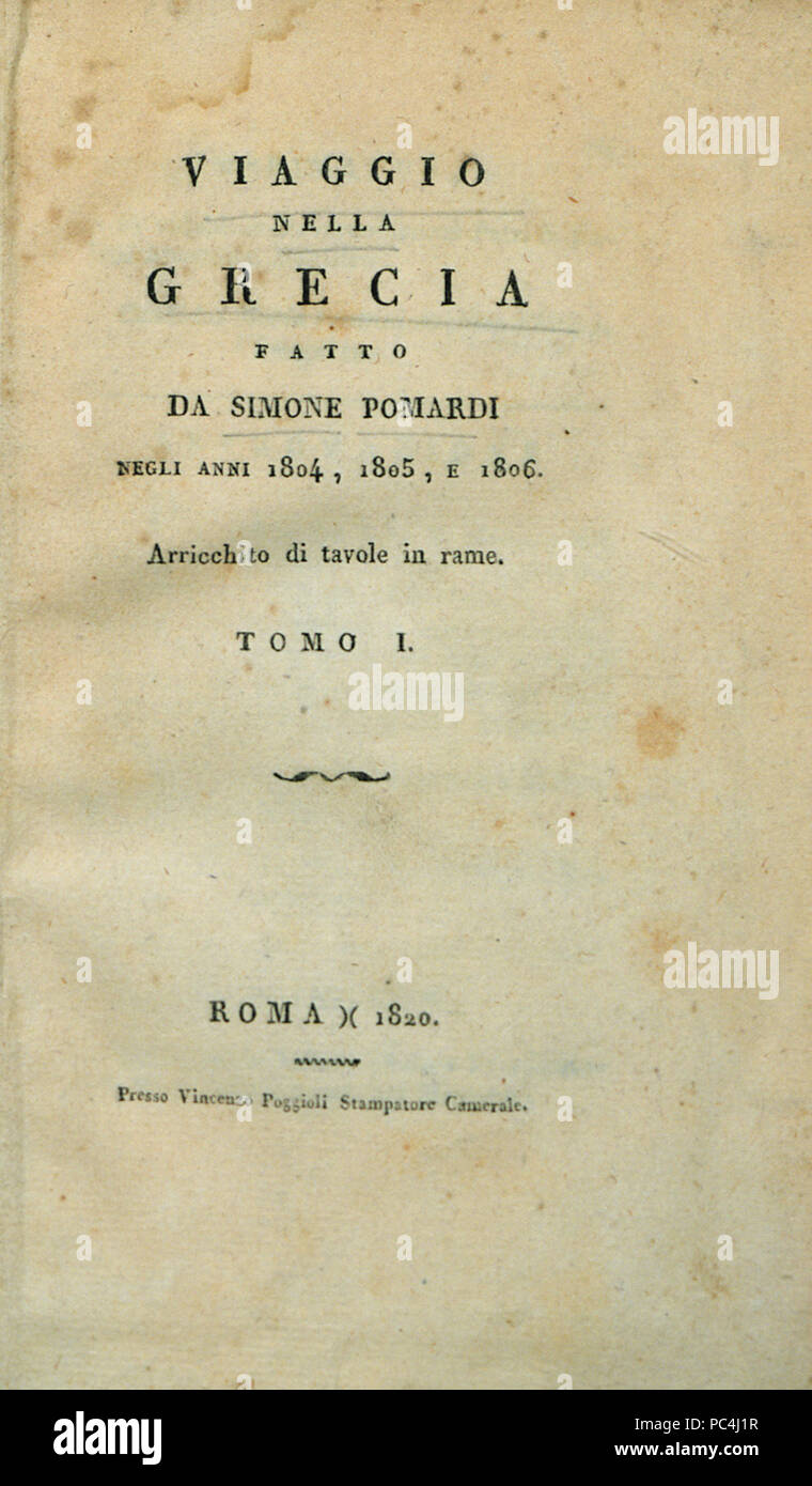 608 Title page - Pomardi Simone - 1820 Stock Photo - Alamy