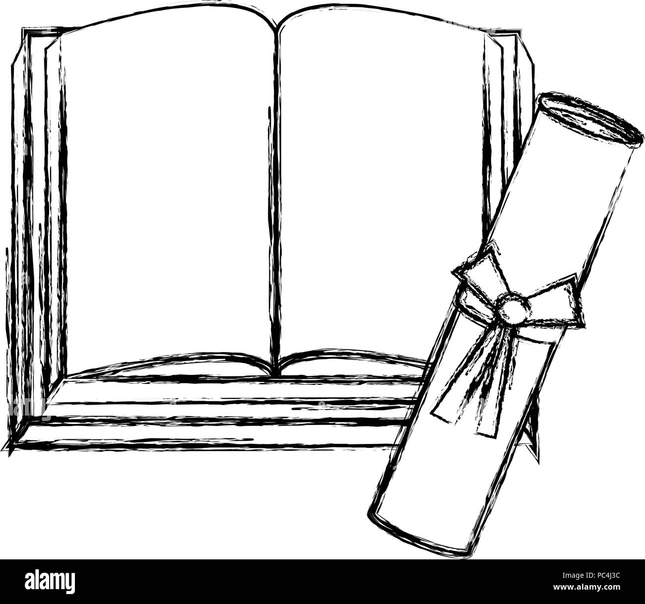Text book diploma vector Black and White Stock Photos & Images - Alamy