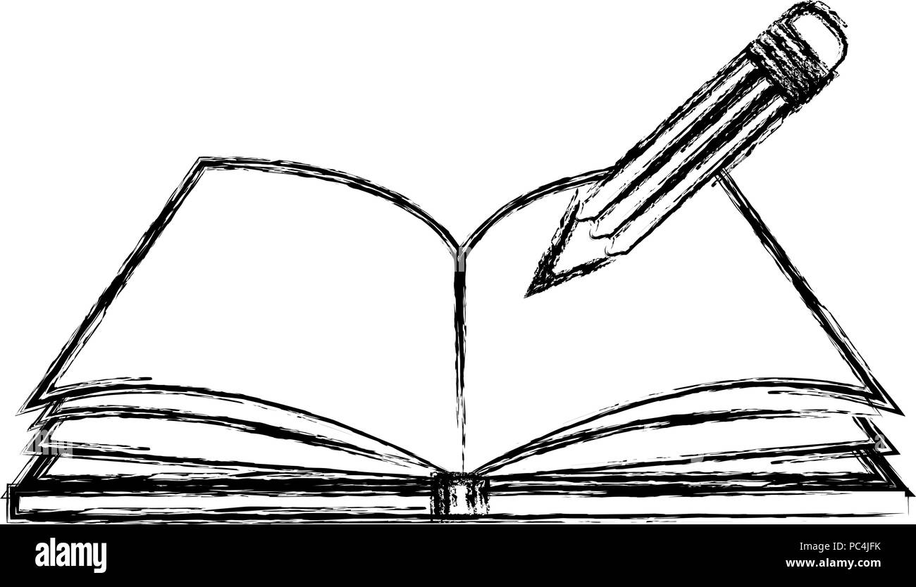 pencil writing in text book school Stock Vector Image & Art - Alamy