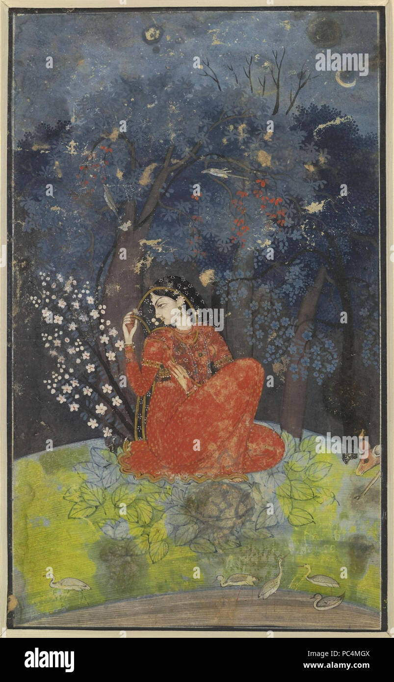 623 Utka Nayika. A lady awaits her lover in the forest. 1775-1780 ...