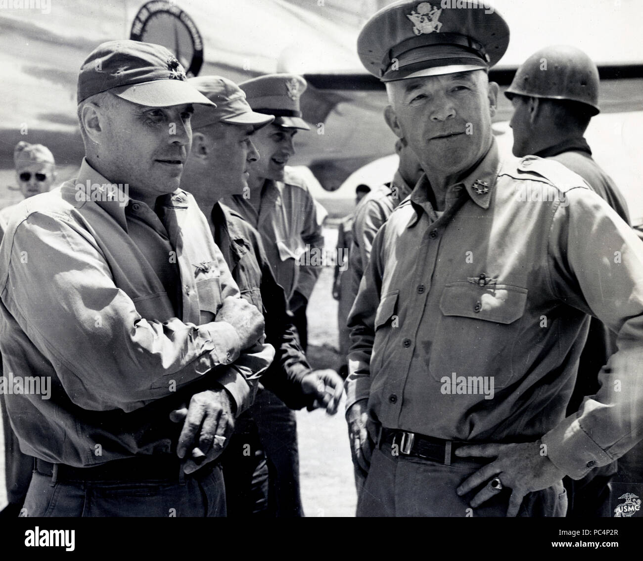 Commander of the Army Air Force, Five Star Gen. Henry Arnold talks with ...