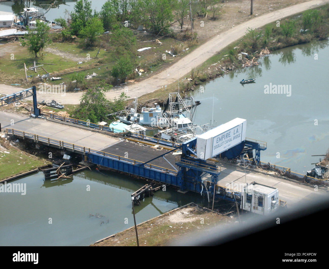 Hurricane Katrina Aftermath - Displaced Boats - Empire, Louisiana Stock ...