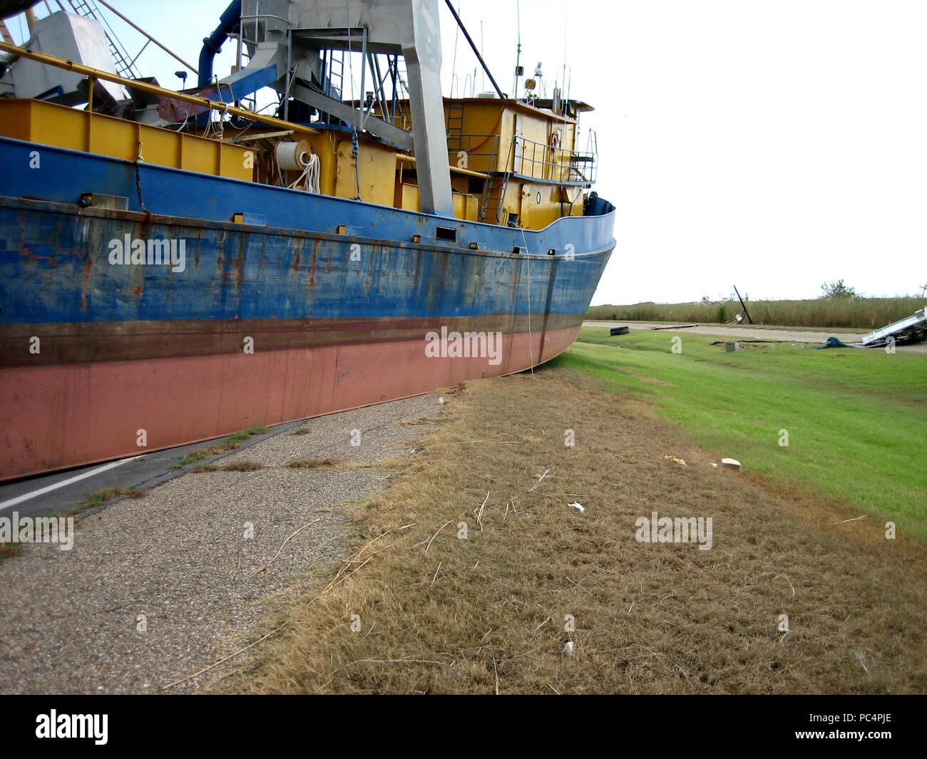 Hurricane Katrina Aftermath - Displaced Boats - Empire, Louisiana Stock ...