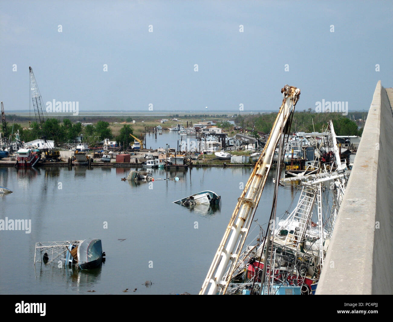Hurricane Katrina Aftermath - Displaced Boats - Empire, Louisiana Stock ...