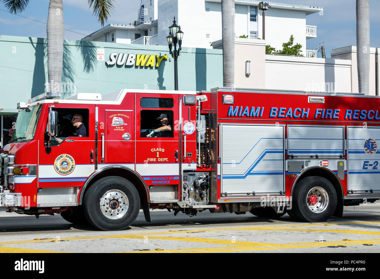 Florida fire department vehicle traveling hi-res stock photography and ...