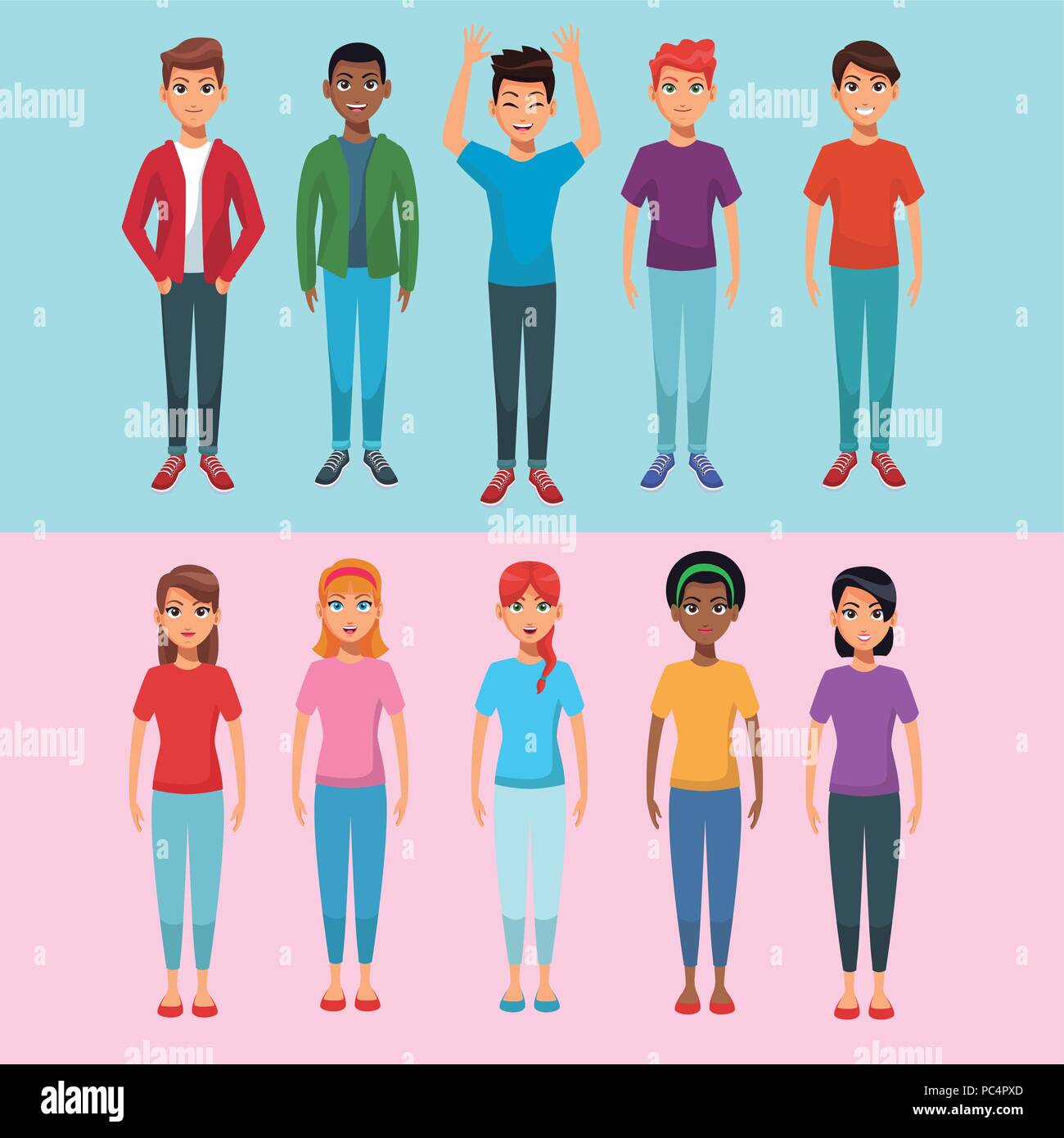 Young people cartoon Stock Vector Image & Art - Alamy