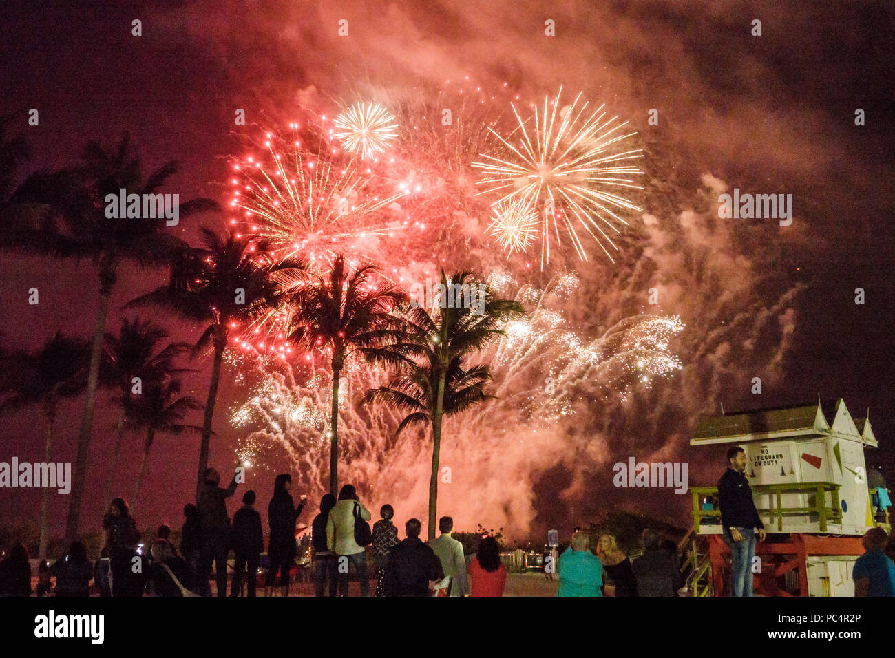 Miami Beach Florida,New Year’s Eve,celebration fireworks,FL171231010 ...