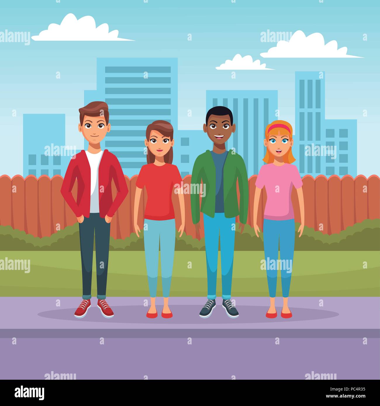 Young people cartoon Stock Vector Image & Art - Alamy