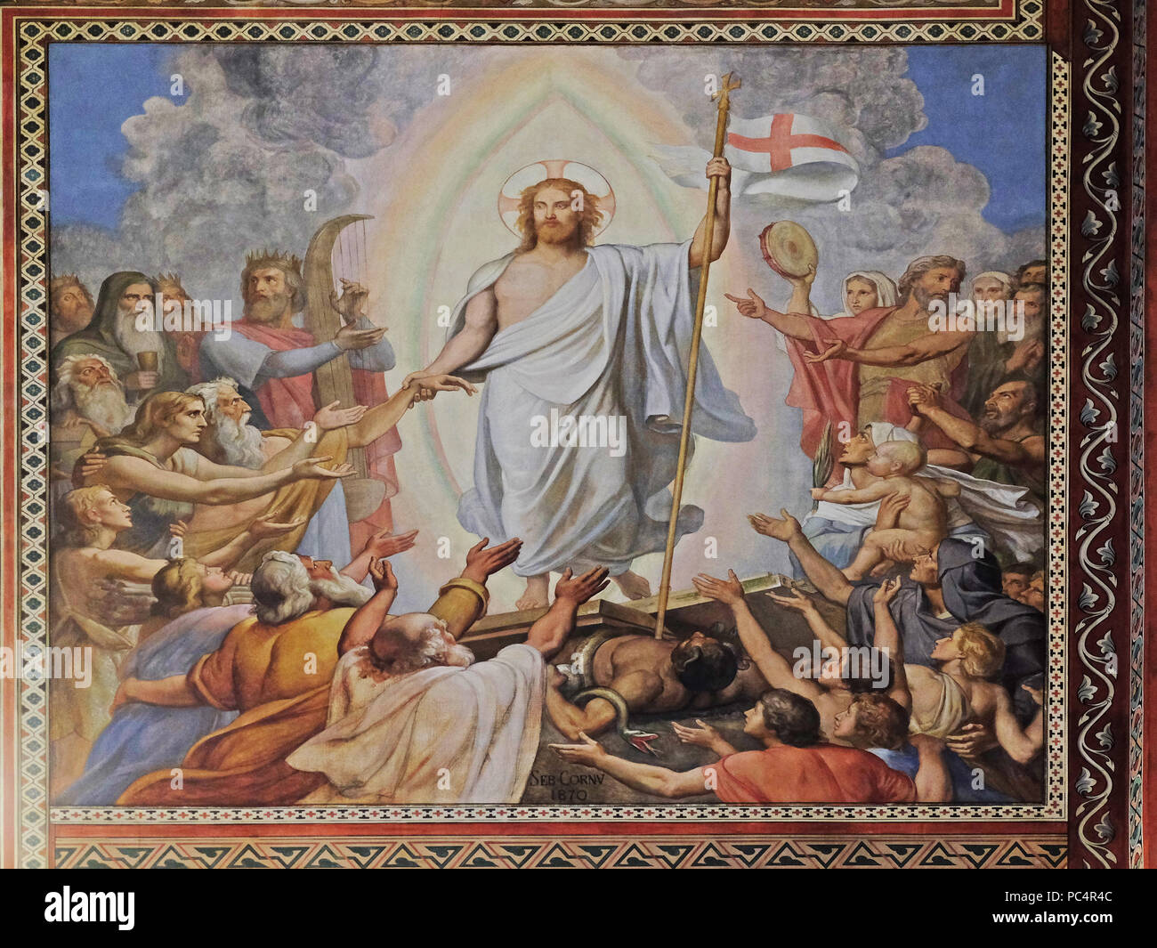Resurrection of Christ, fresco in the Saint Germain des Pres Church ...