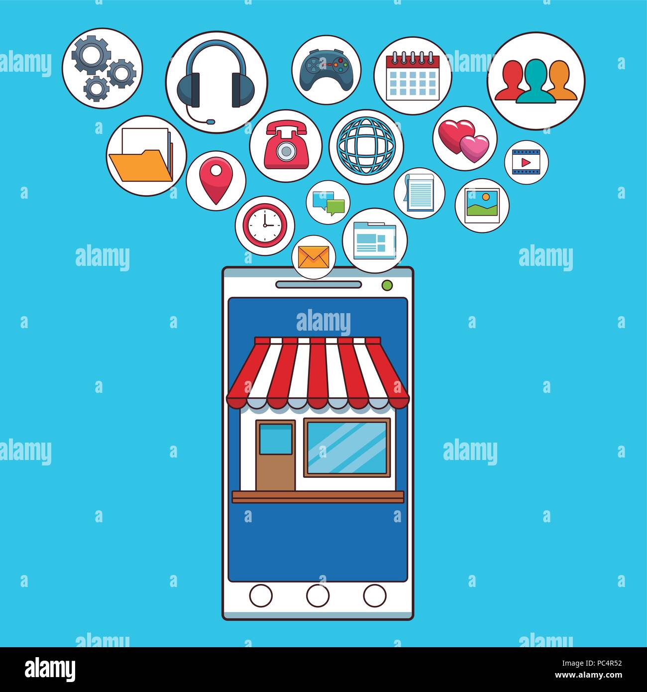 Smartphone and social network Stock Vector Image & Art - Alamy