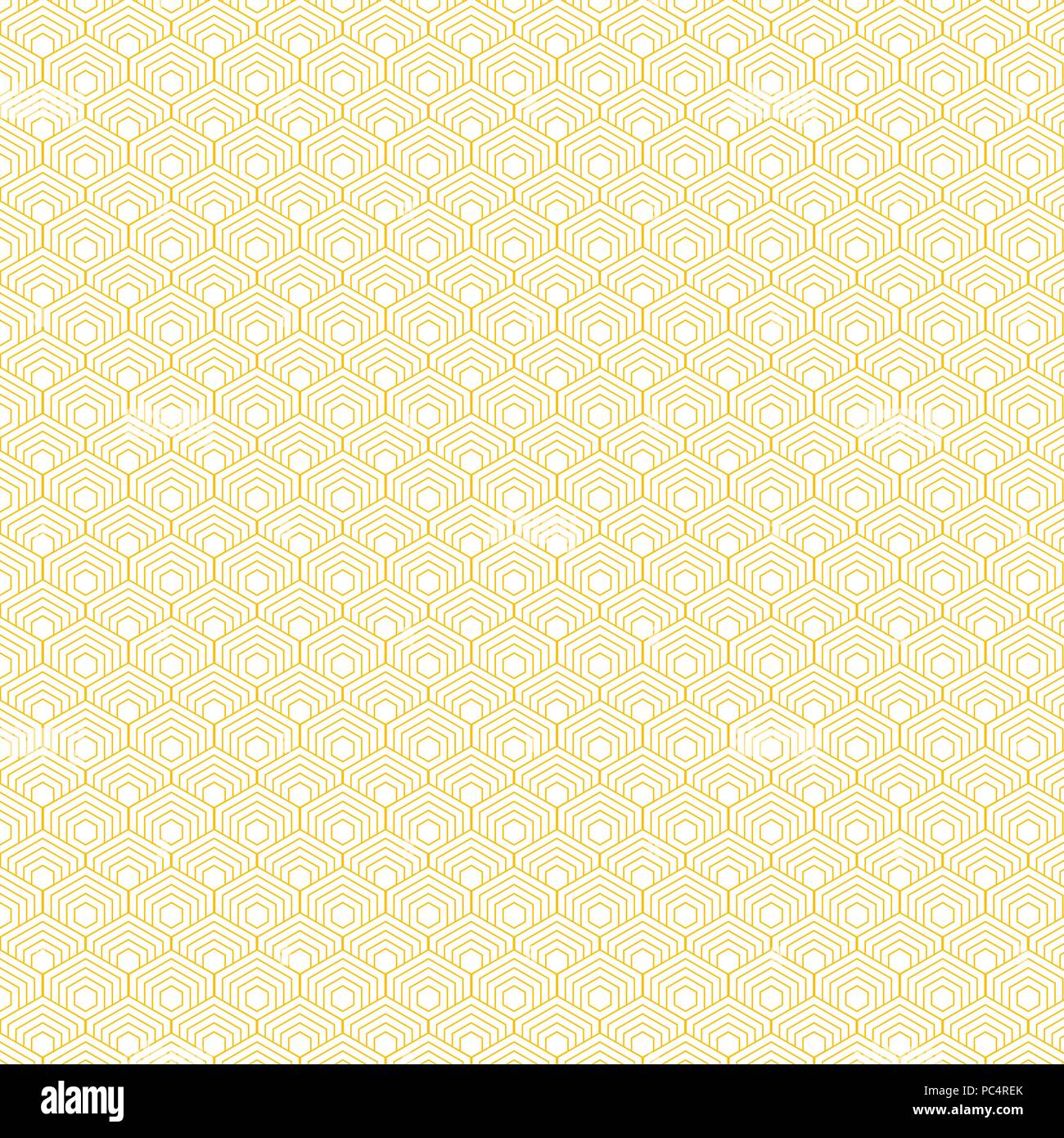 Abstract yellow hexagon border pattern background. Vector illustration ...