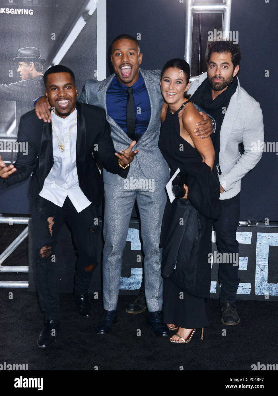 Michael B. Jordan, Emmanuelle Chriqui , Adrian Bellani 128 at The Creed ...