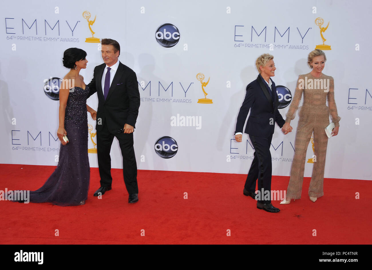 Alec Baldwin and wife, Ellen Degeneres and Portia DiRossi at 64th ...