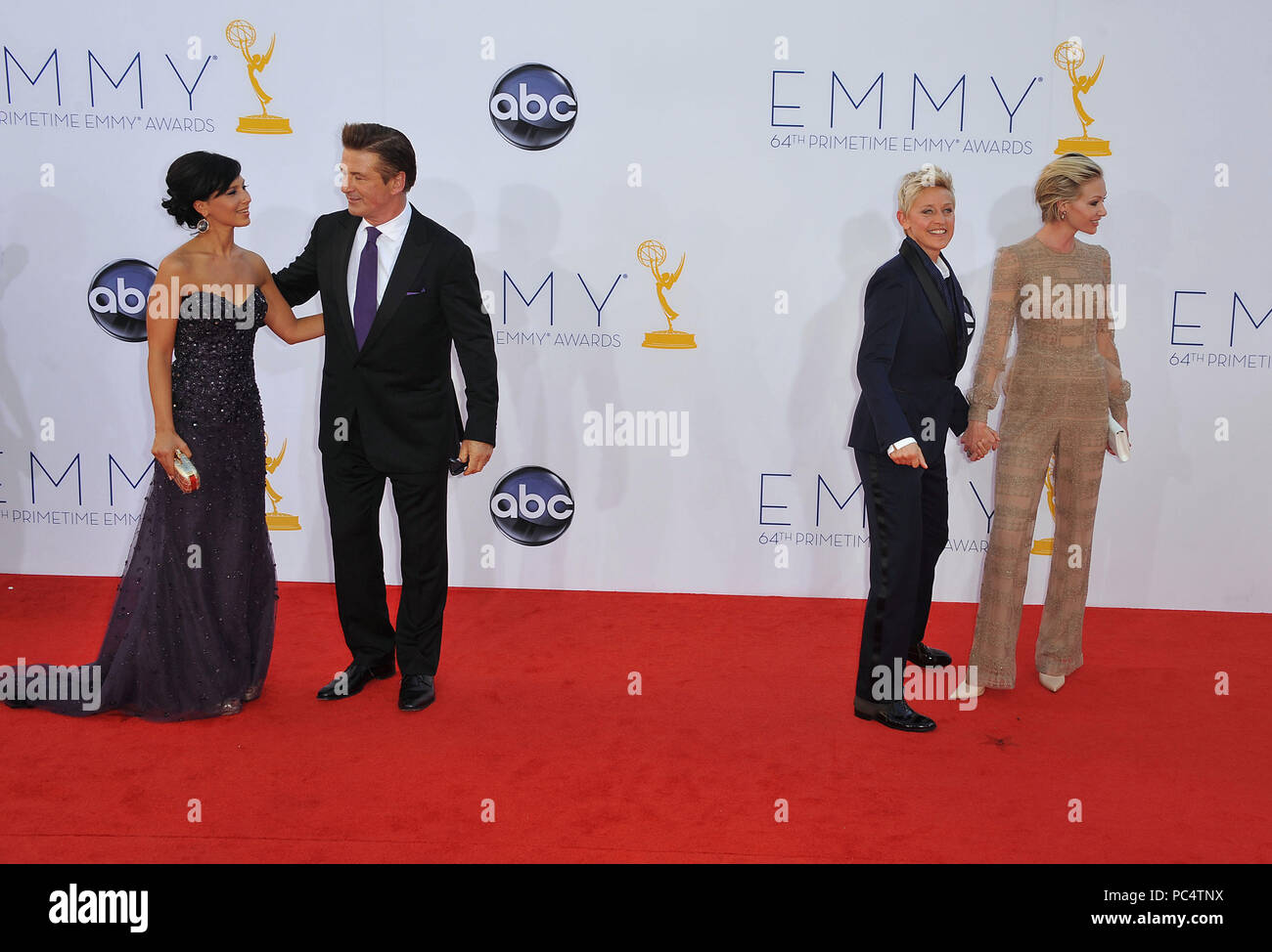 Alec Baldwin and wife, Ellen Degeneres and Portia DiRossi at 64th ...