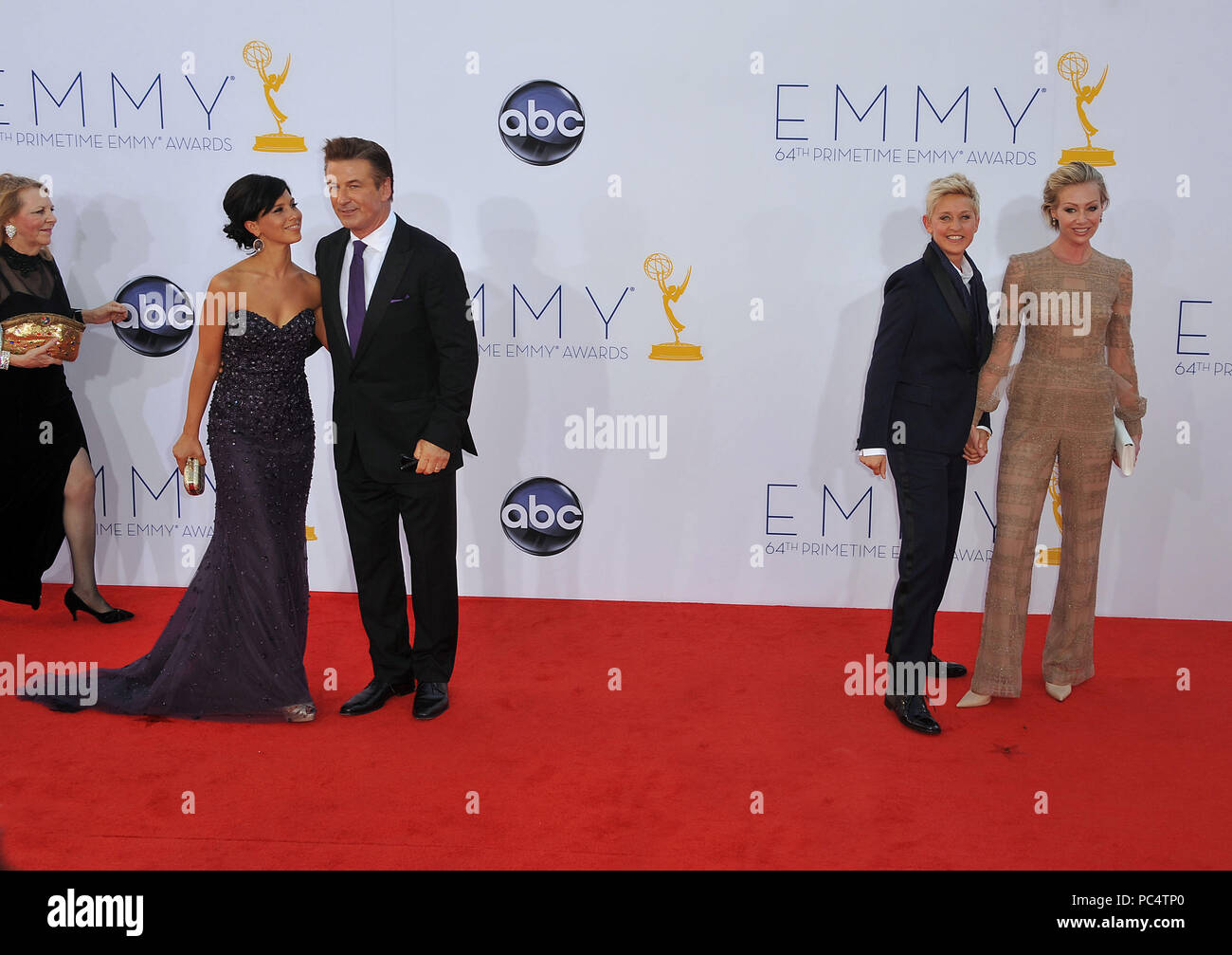 Alec Baldwin and wife, Ellen Degeneres and Portia DiRossi at 64th ...