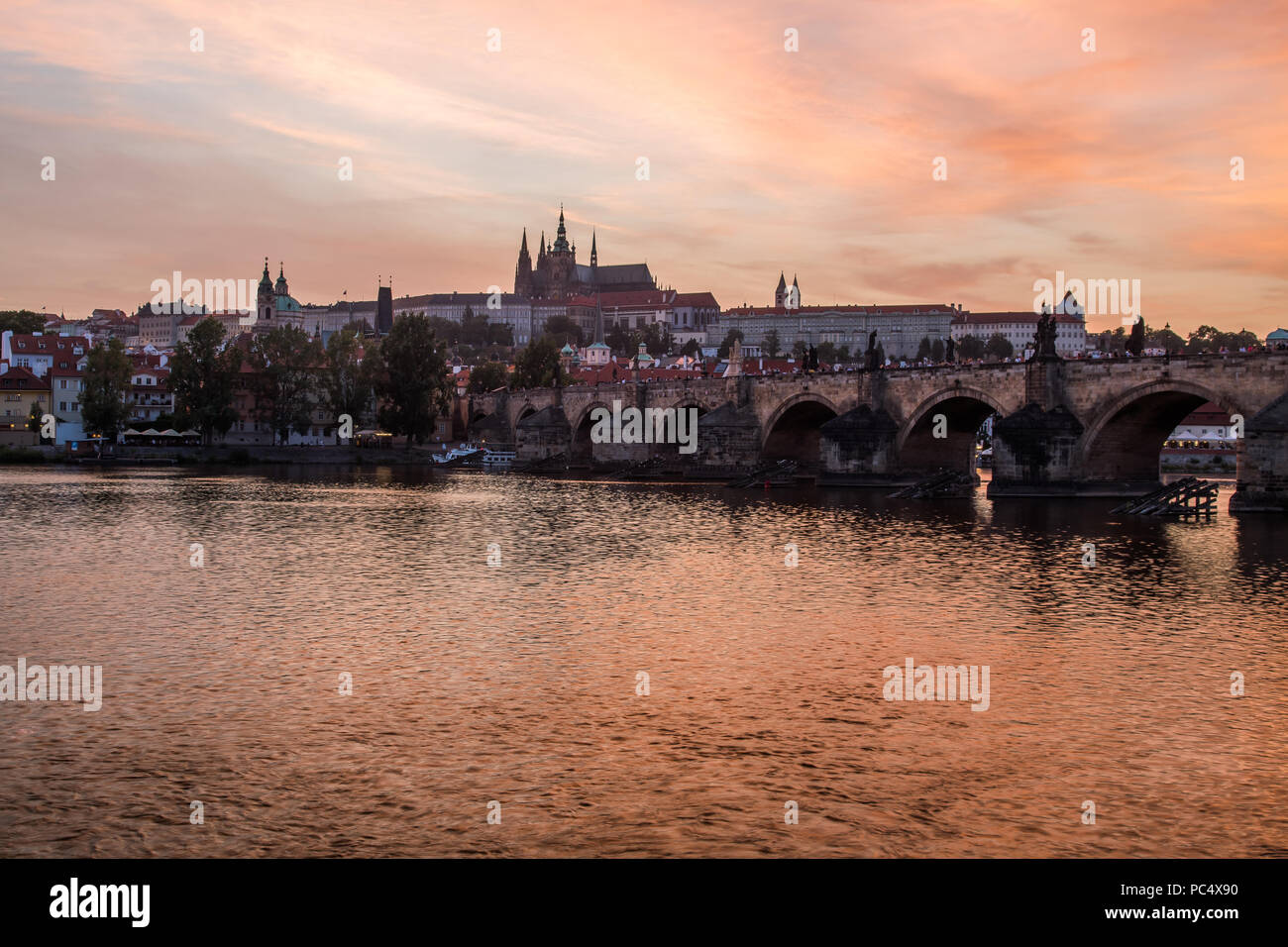 The Prague Castle, Charles Bridge and Vltava River in the heart of ...
