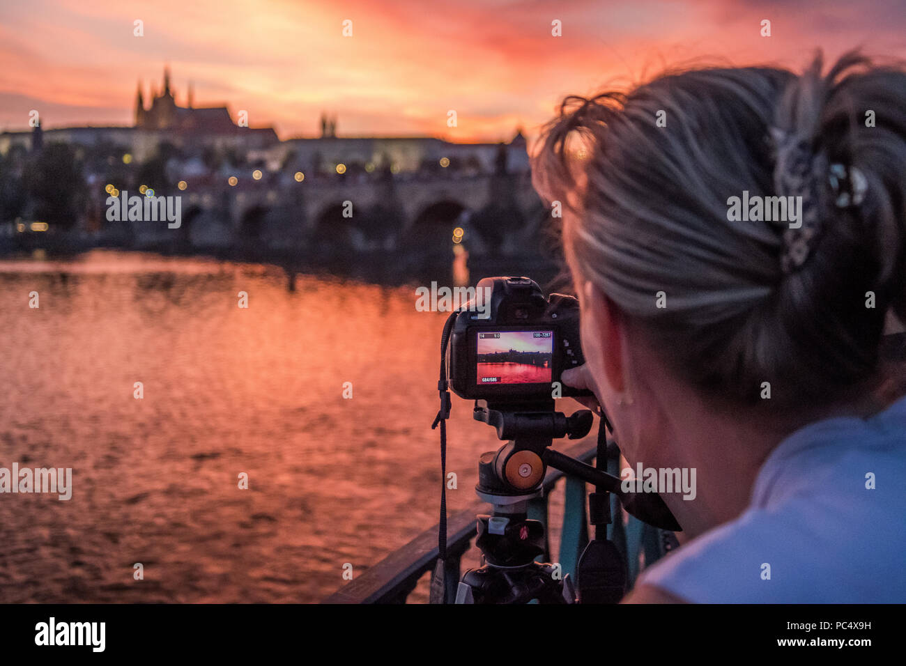 The Prague Castle, Charles Bridge and Vltava River in the heart of ...