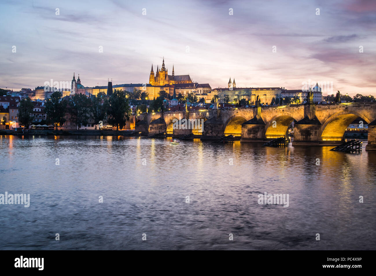 The Prague Castle, Charles Bridge and Vltava River in the heart of ...