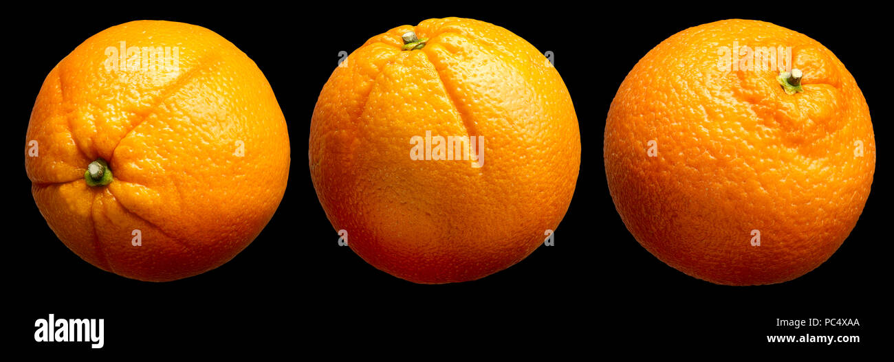 Group of oranges fruit isolated on black background Stock Photo - Alamy
