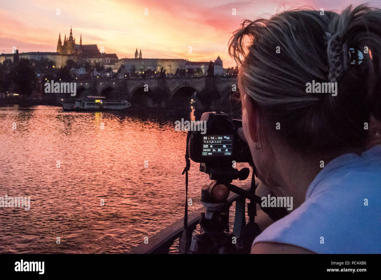 The Prague Castle, Charles Bridge and Vltava River in the heart of ...