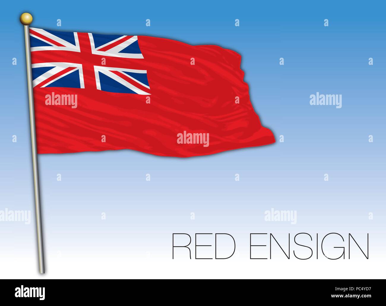 Red ensign flag, United Kingdom, vector illustration Stock Vector Image ...