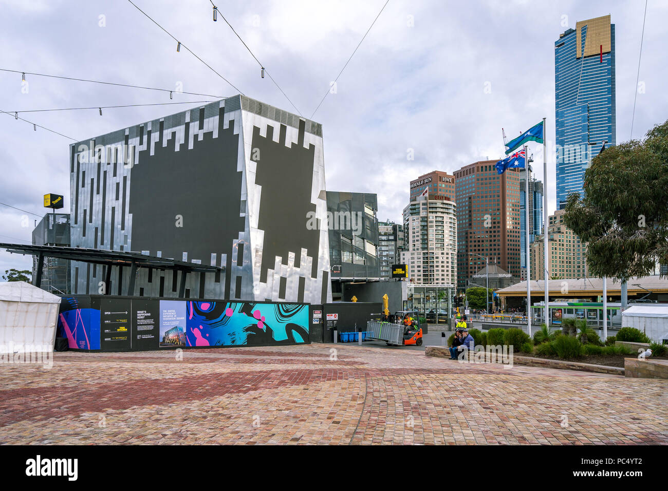 Melbourne, Australia - New screen at Federation Square after ...