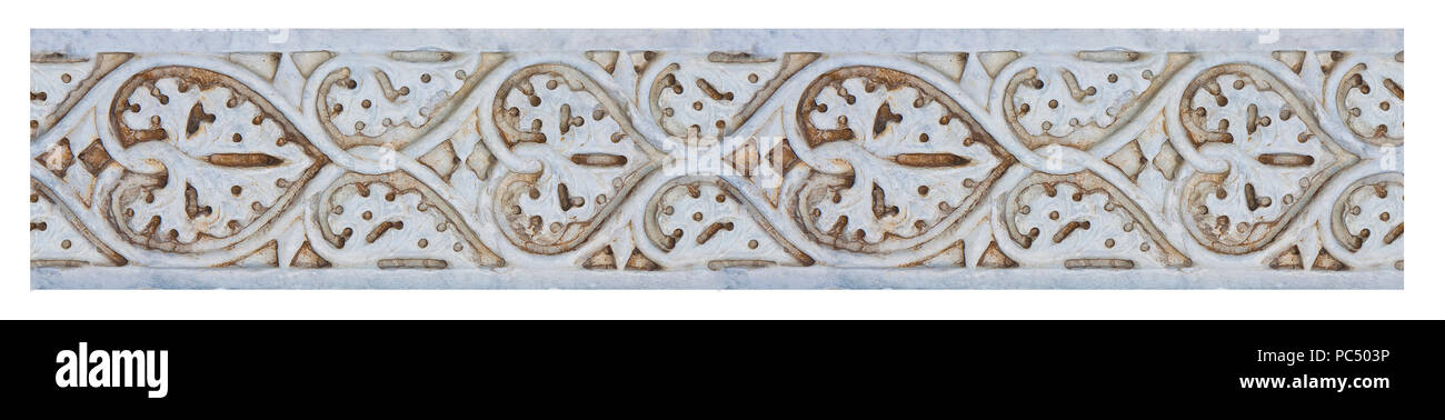Old carved stone frame, on white background for easy selection, taken ...