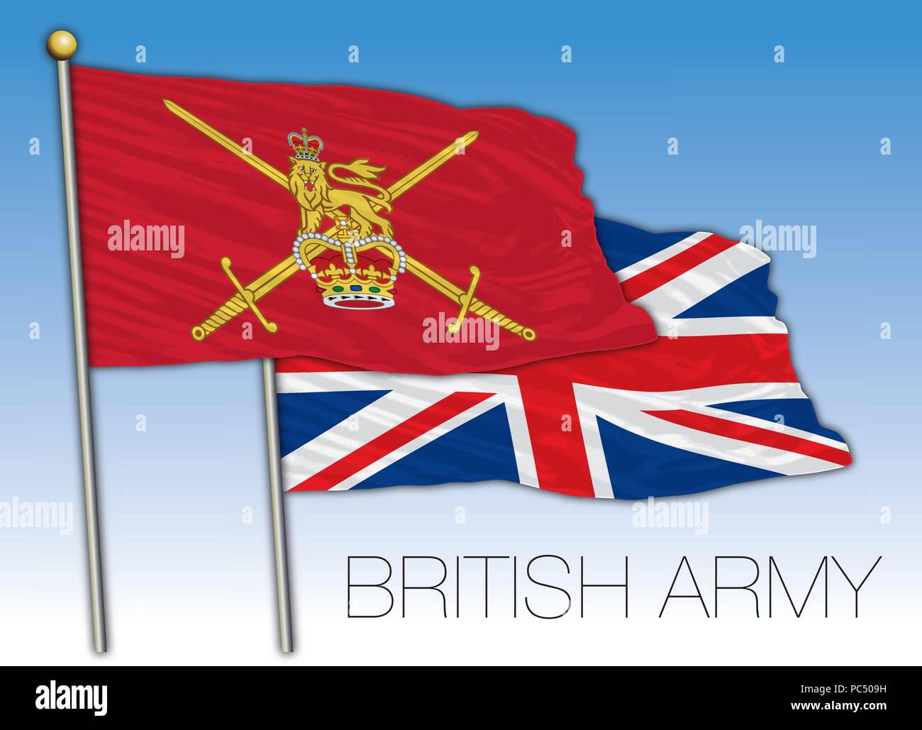British Army ensign flag, United Kingdom, vector illustration Stock ...
