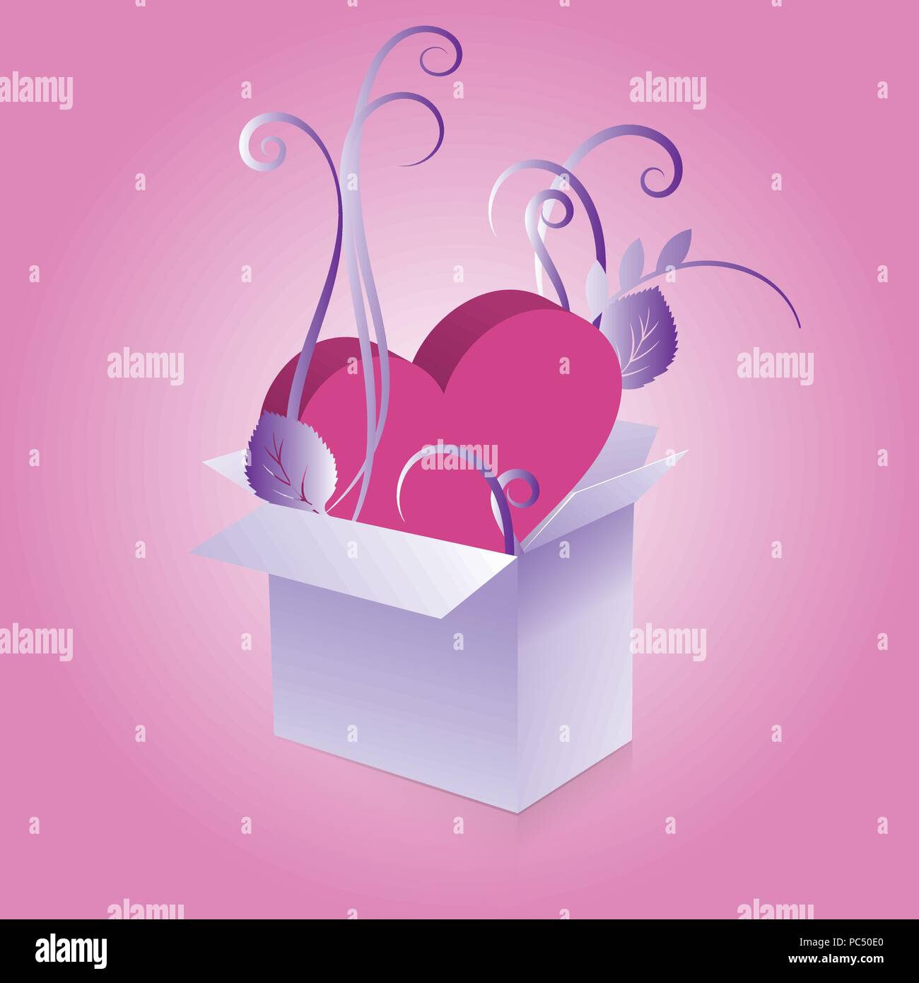 Beautiful gift box pink Stock Vector Images - Alamy