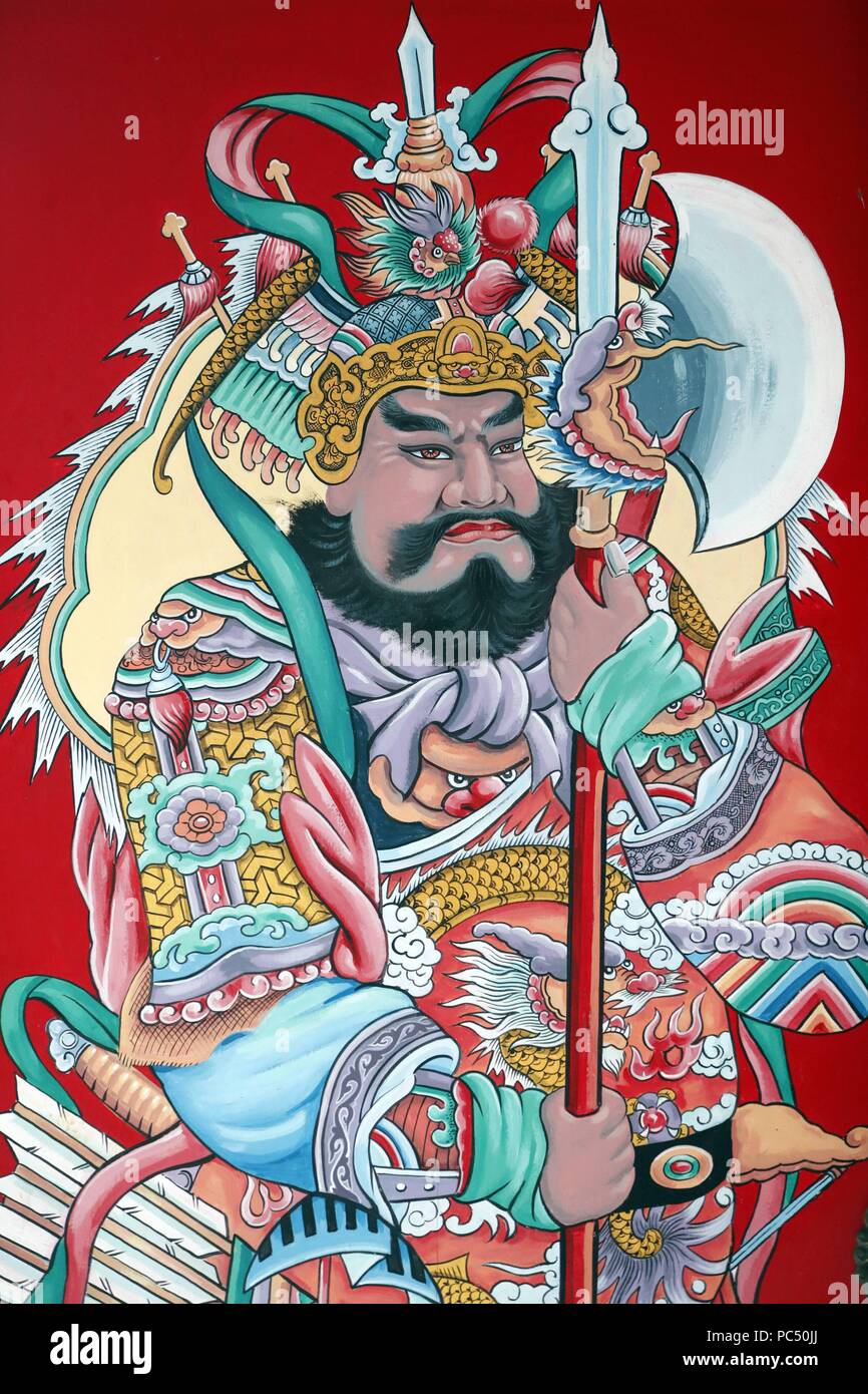 Hoi Tuong Te Nguoi Hoa buddist chinese temple. Guardian figure ...