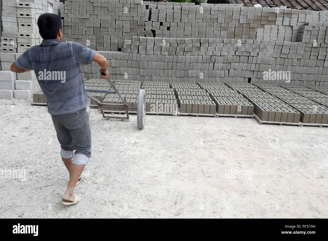 Concrete blocks factory. Bac Son. Vietnam. | usage worldwide Stock ...