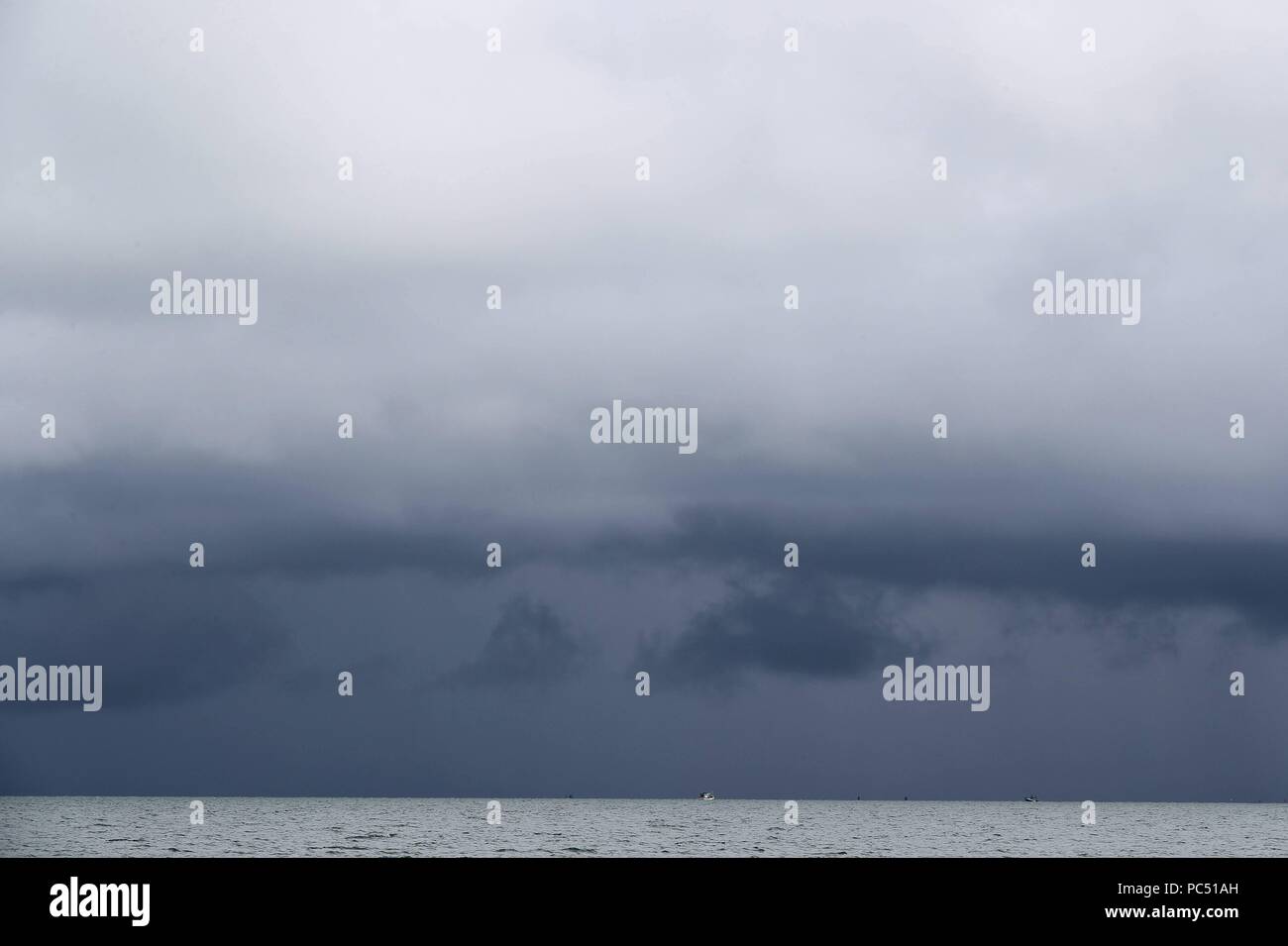Monsoon season. Fisher boat on the south China Sea. Phu Quoc. Vietnam ...