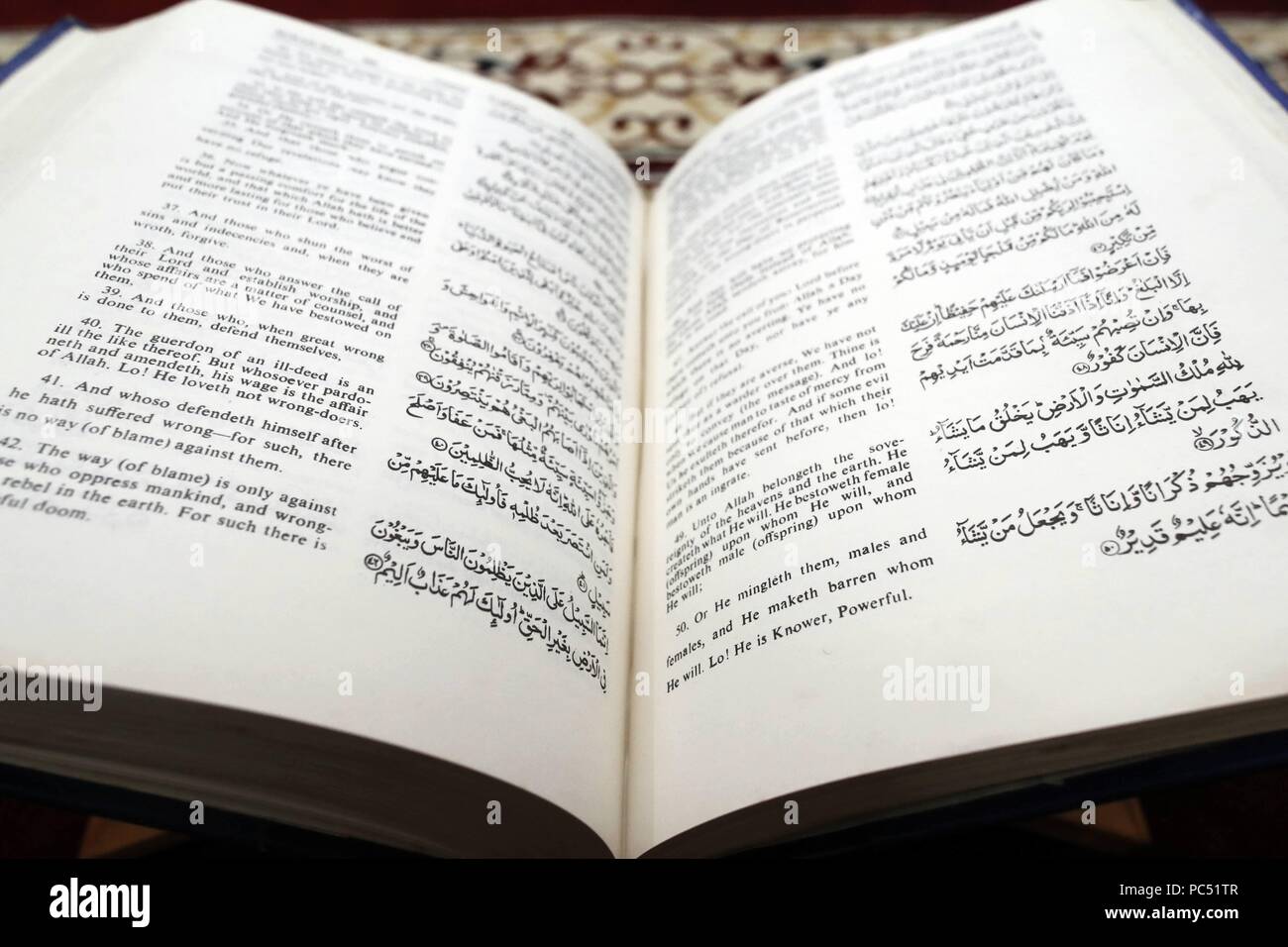 Holy Quran translated english version. | usage worldwide Stock Photo ...