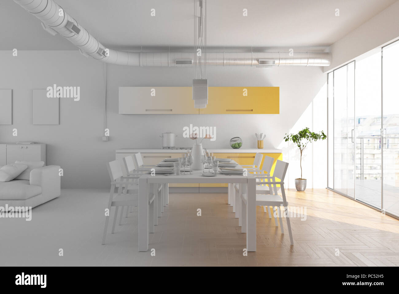 model of modern interior design living room Stock Photo - Alamy