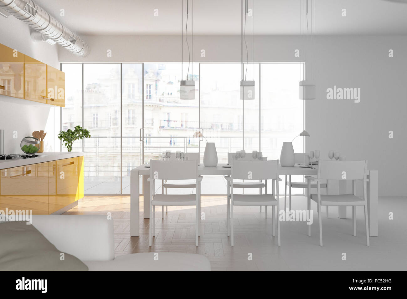 model of modern interior design living room Stock Photo - Alamy
