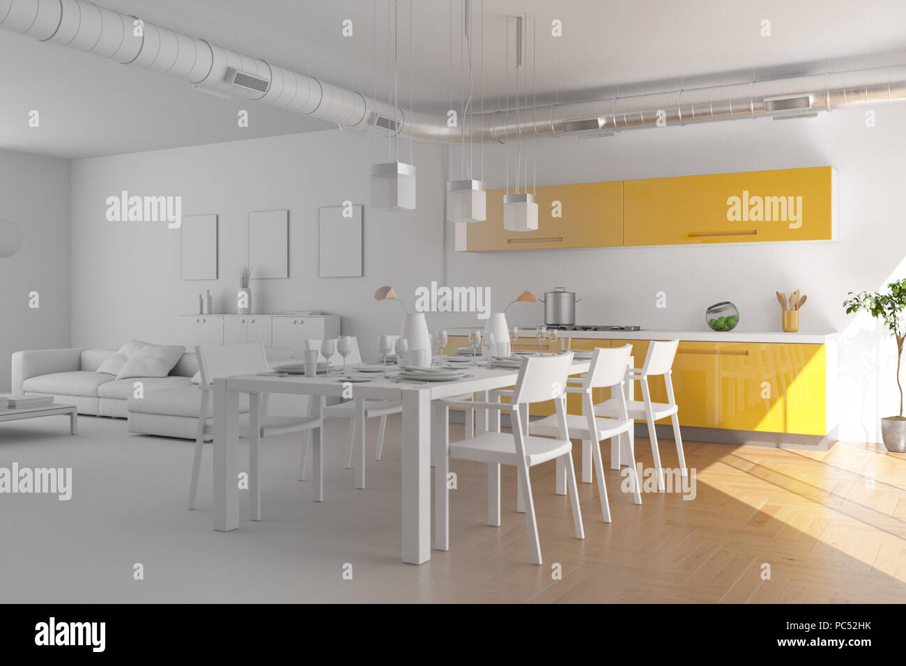 model of modern interior design living room Stock Photo - Alamy