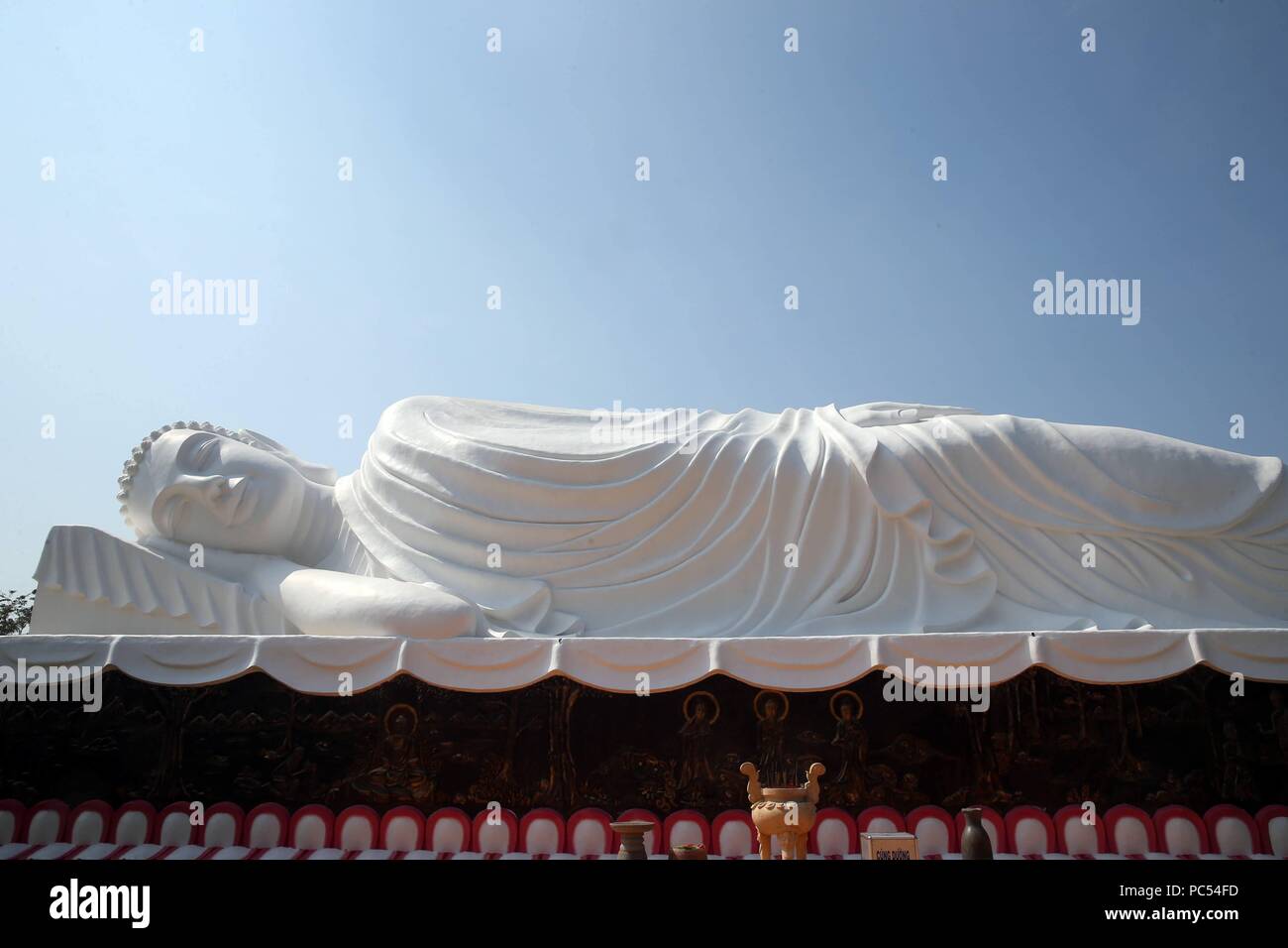 Chua Thien Lam Go buddhist pagoda. Reclining Buddha. After 45 years of ...