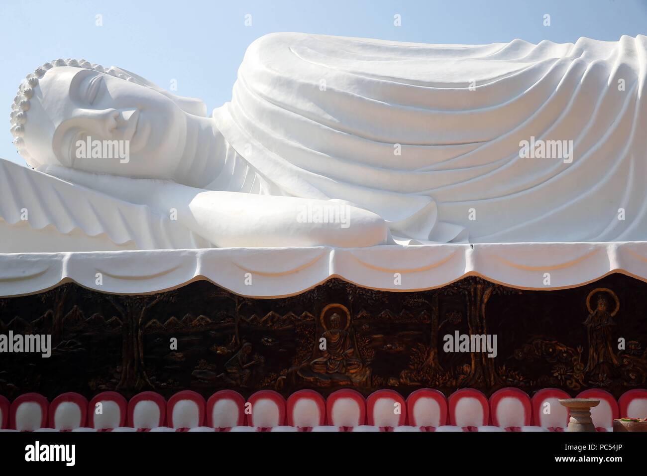 Chua Thien Lam Go buddhist pagoda. Reclining Buddha. After 45 years of ...