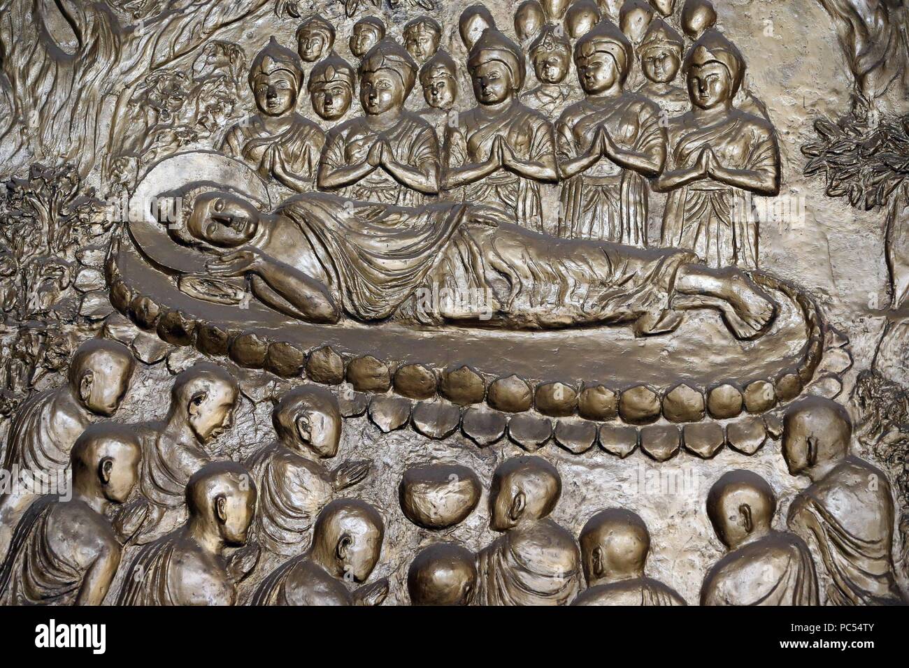 Reclining Buddha. After 45 years of teaching the Dharma, the Buddha ...