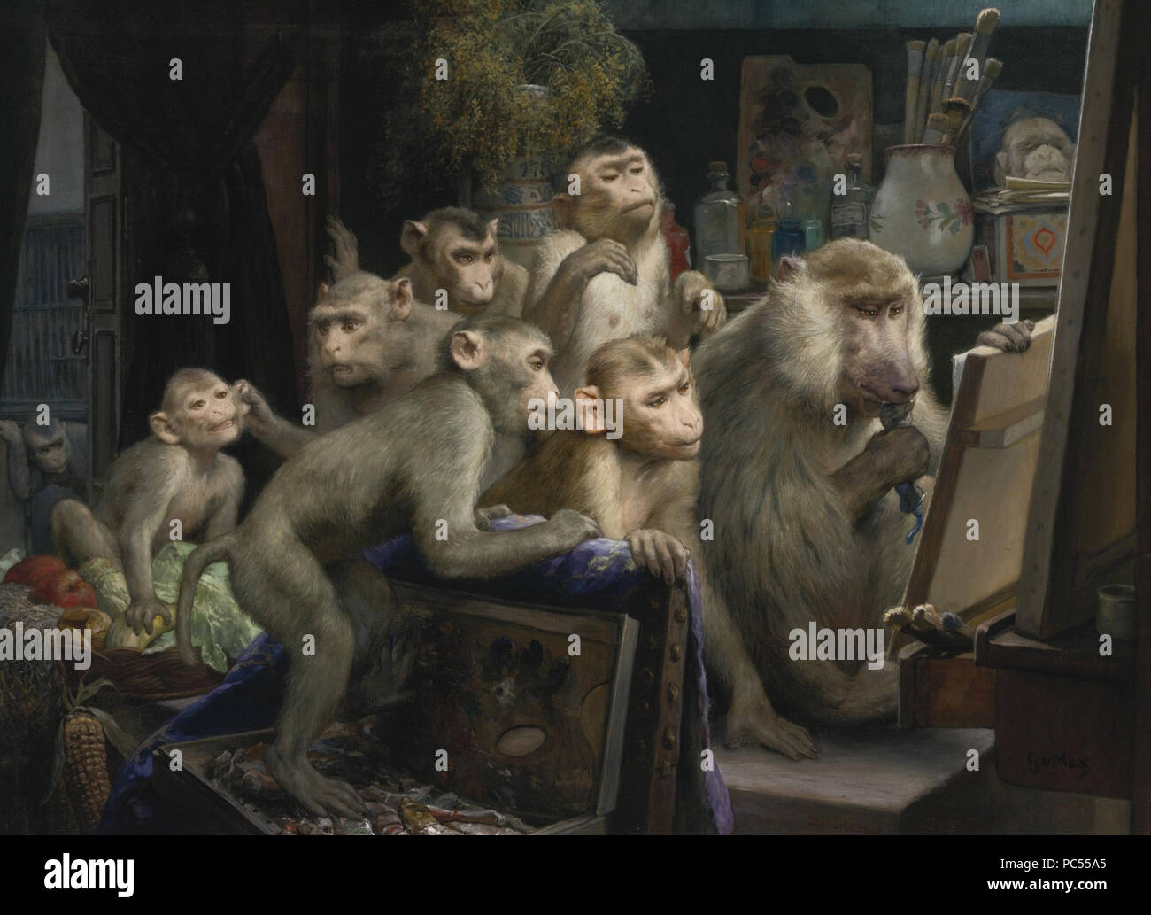 37 Gabriel von Max - Besuch im Atelier des Künstlers Stock Photo - Alamy