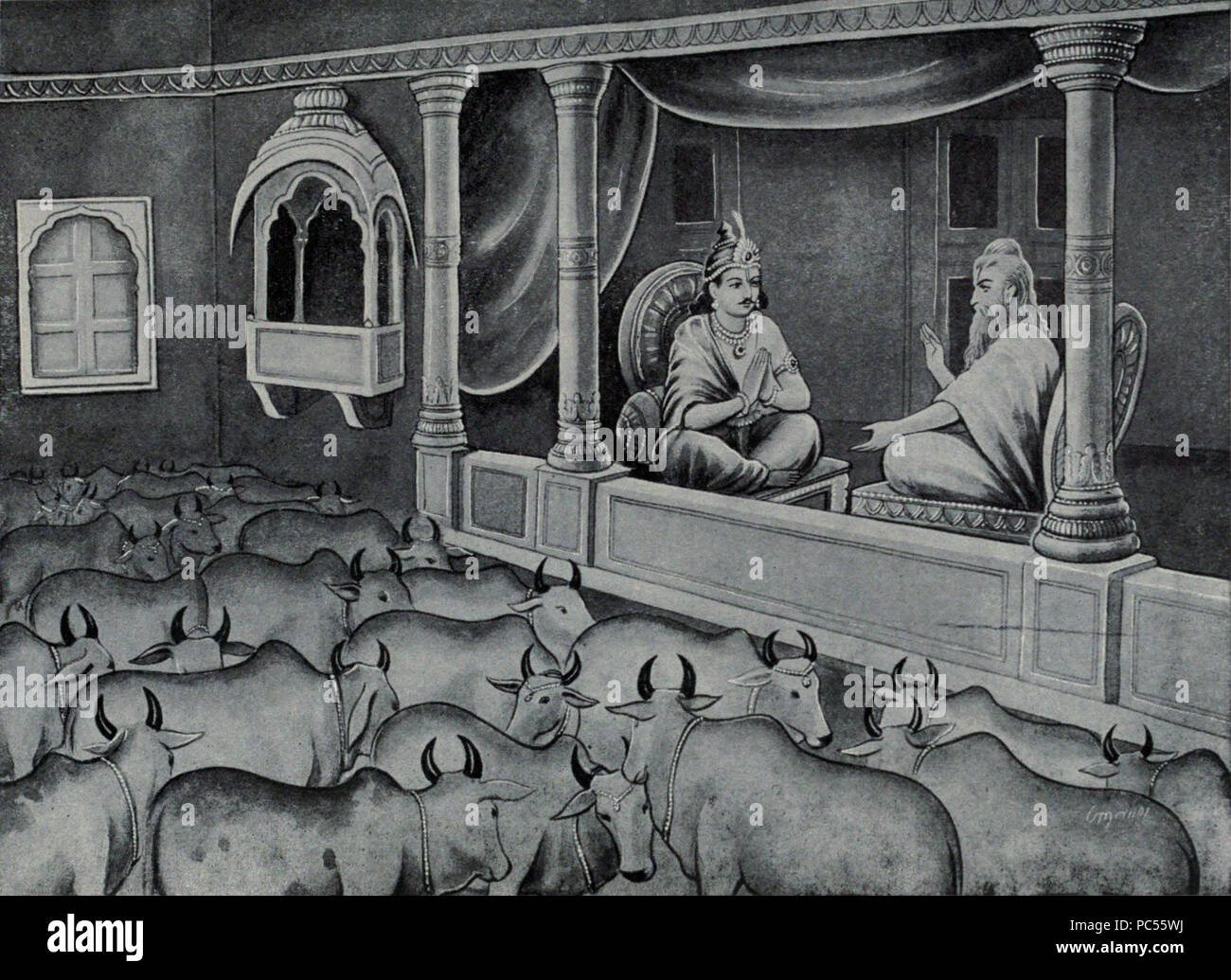 627 Vashistha telling about importance of Cows to King Saudasa Stock ...