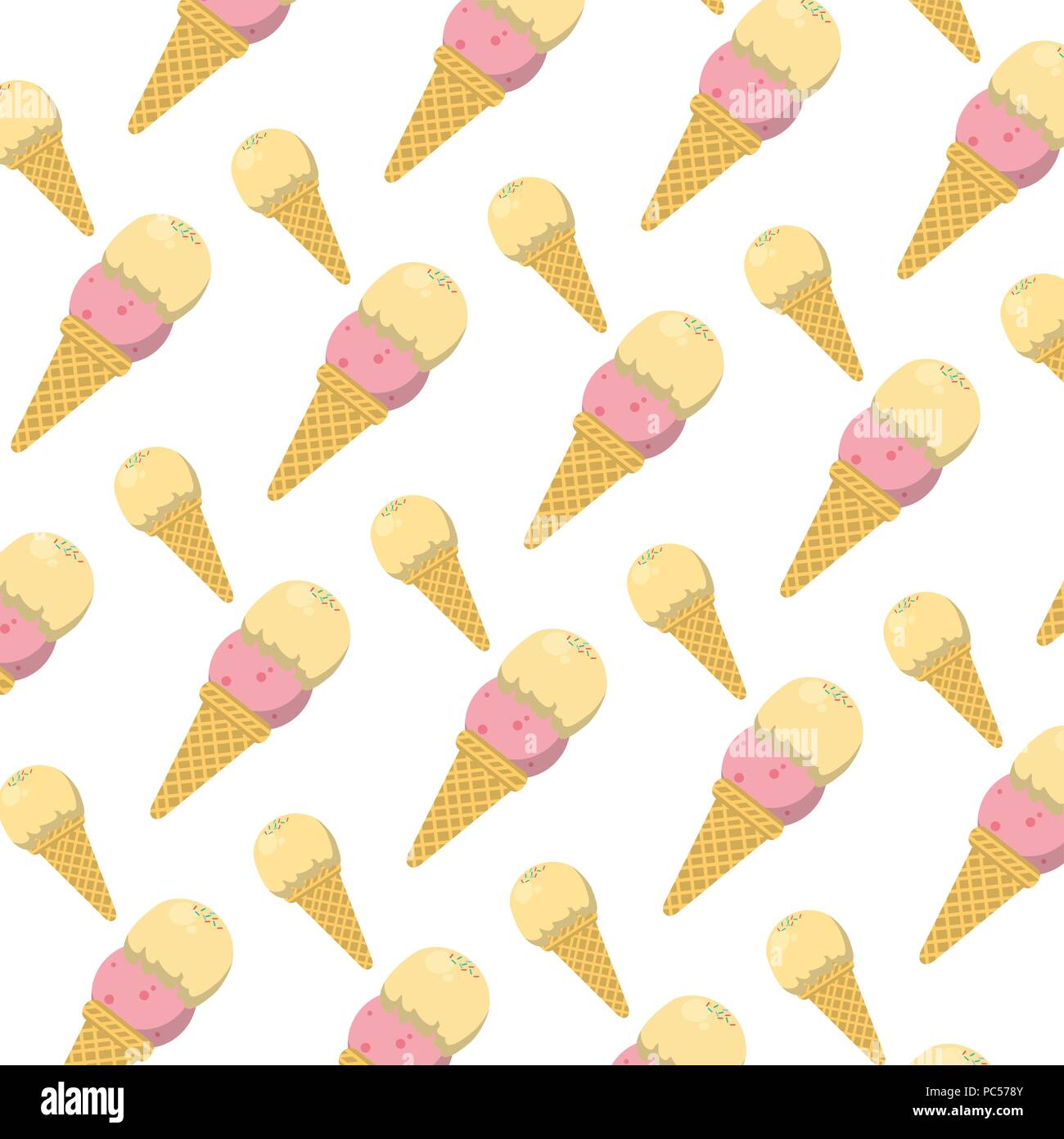 color ice cream with one and two balls background Stock Vector Image ...